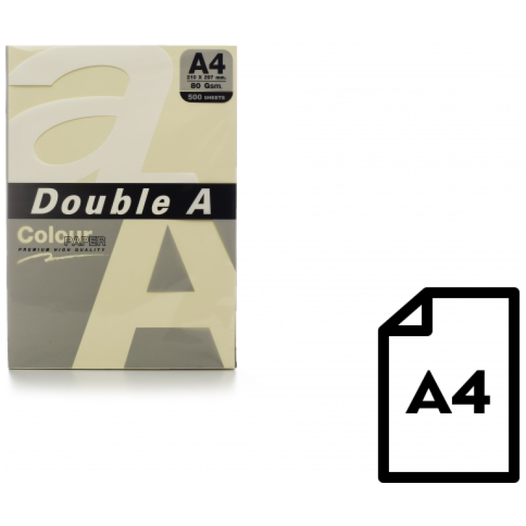 Colour paper Double A, 80g, A4, 500 sheets, Ivory - BTCentrs